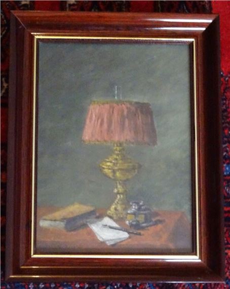 Antoine Auguste Thivet | Still life with a lamp | MutualArt