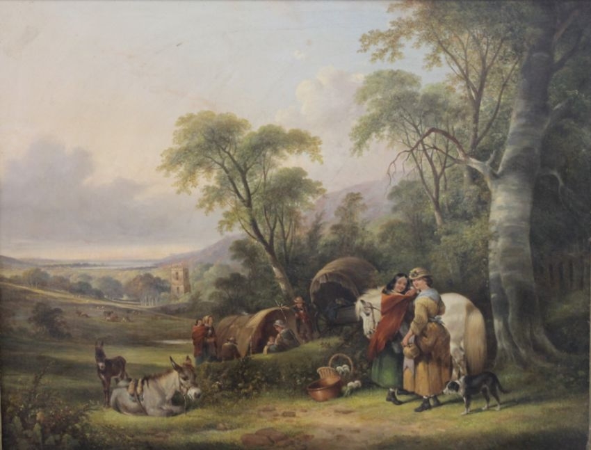 Shayer Henry | Gypsy Encampment with Church and Field Beyond (Circa ...