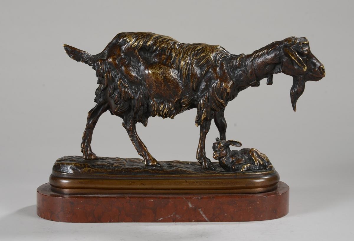 Emmanuel Frémiet | Chèvre et son chevreau (1872) | MutualArt