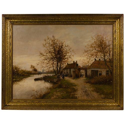 Friedrich Carl Rupprecht | Depicting a rural waterside village with ...
