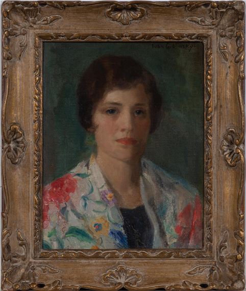 Ivan Gregorovitch Olinsky | Portrait Of A Young Woman | MutualArt