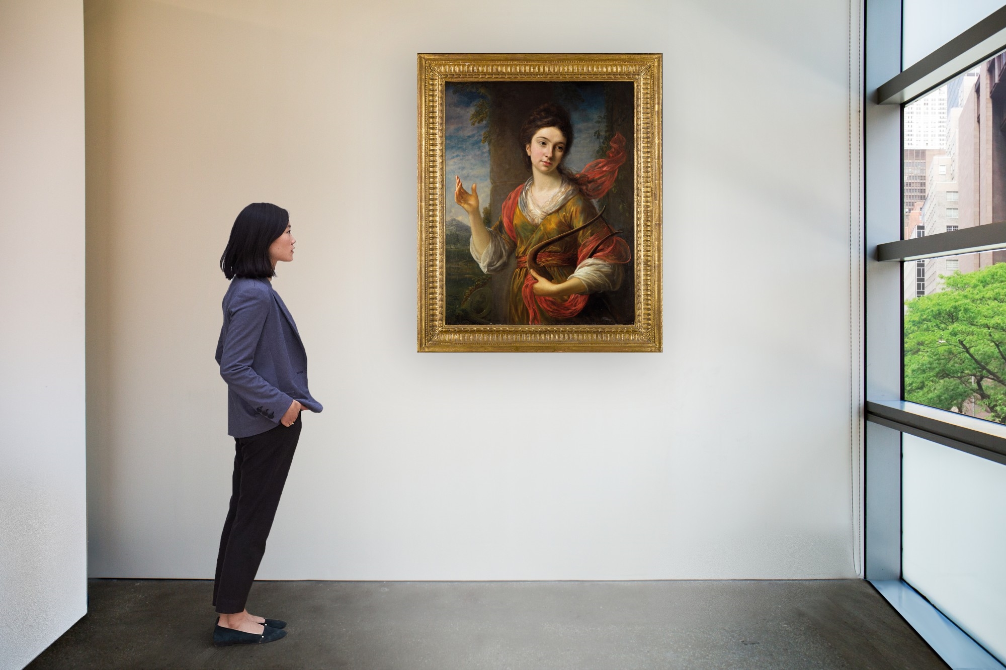 Nathaniel Hone the Elder | Portrait of a Lady as Terpsichore, holding a ...