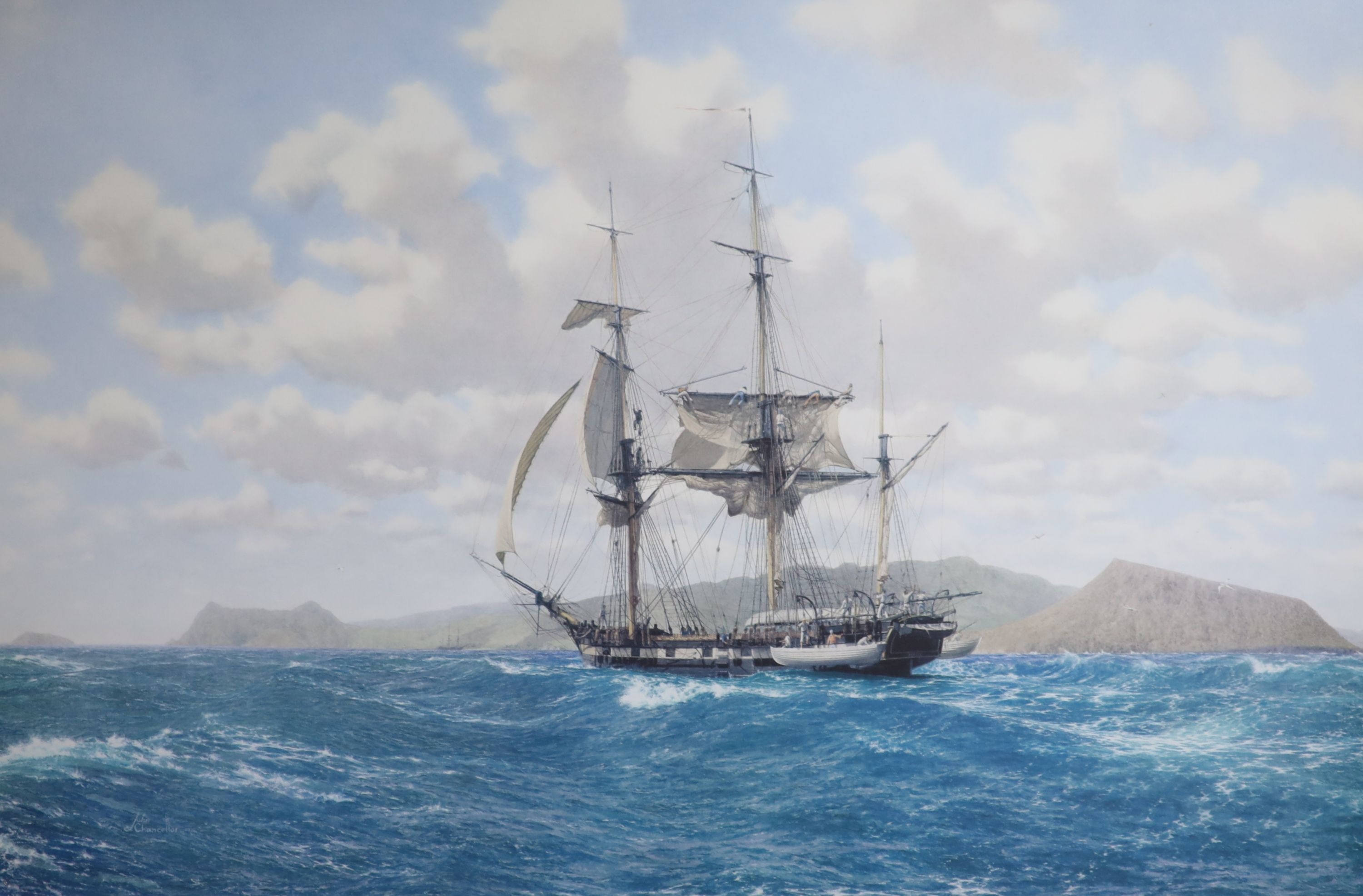 John Russell Chancellor | HMS Beagle in the Galapagos | MutualArt