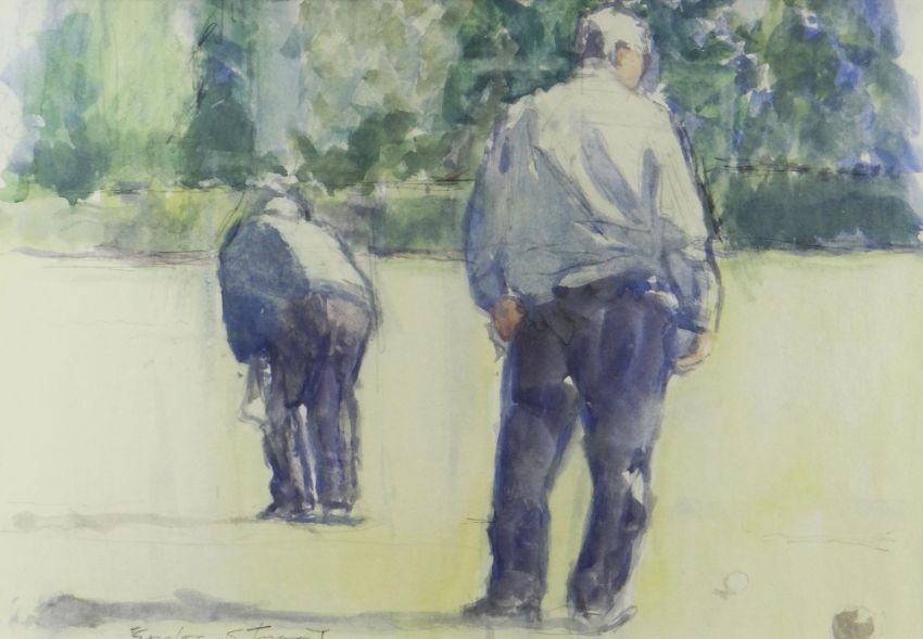 Gordon Stuart | Old gentleman seated at an Eisteddfod | MutualArt