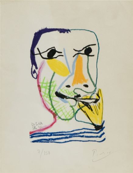 Pablo Picasso | Man smoking a cigarette (1964) | MutualArt