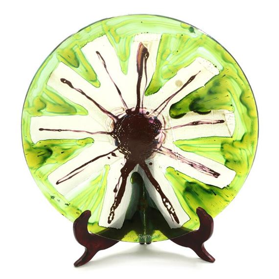 Lars Ravn | A unique decorated glass dish (1991) | MutualArt