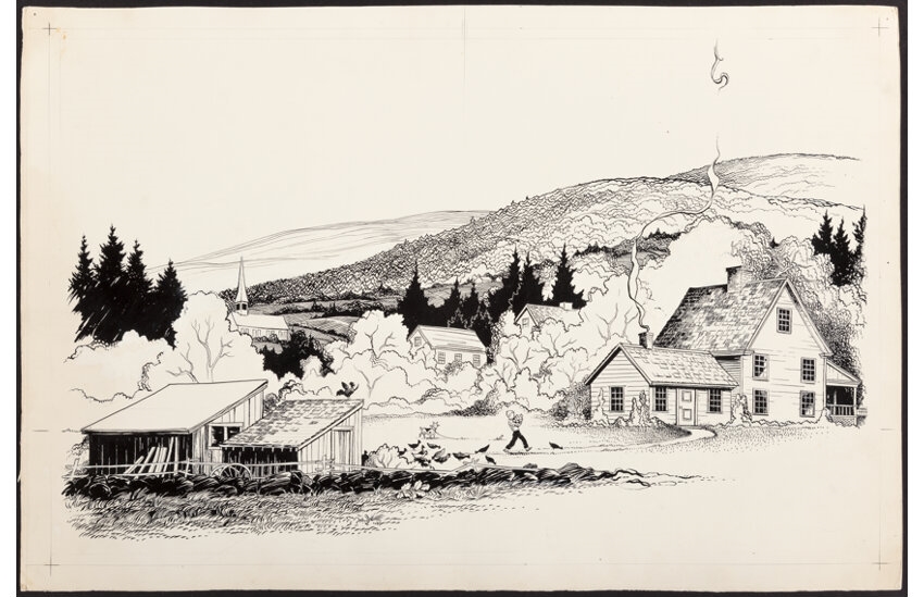 Louis Darling | The Enormous Egg interior illustration (1956) | MutualArt