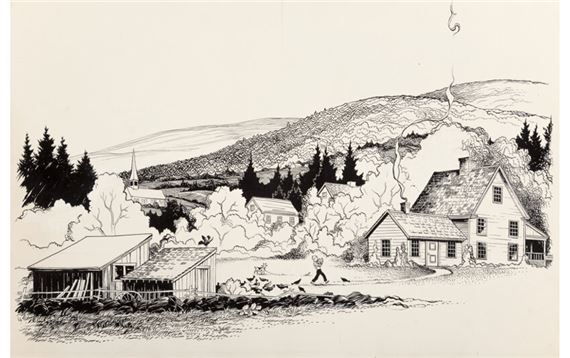 Louis Darling | The Enormous Egg interior illustration (1956) | MutualArt