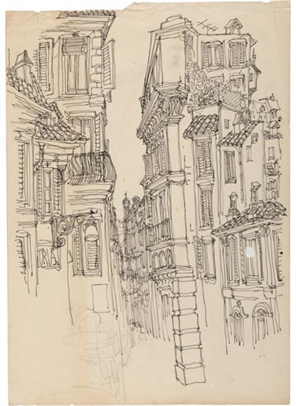 Shel Silverstein | Cityscapes, Playboy interior illustration studies ...
