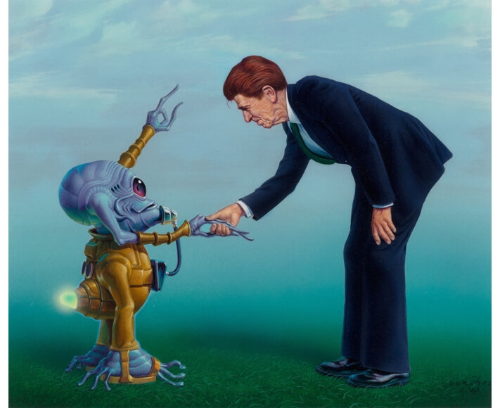 Don Ivan Punchatz | Reagan Meeting an Alien (1981) | MutualArt