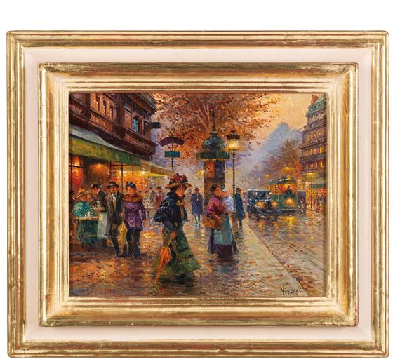 Nitschke Detlev | A Lively Scene on the Boulevard at Night | MutualArt