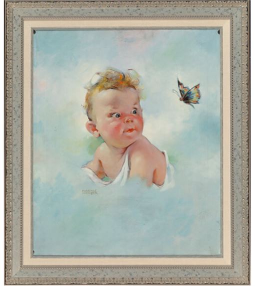Florence A. Kroger | Baby and Butterfly (1943) | MutualArt