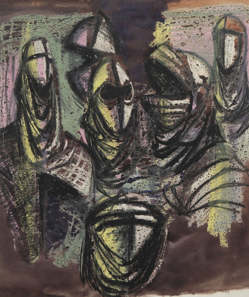 Russell Clark | Drawing for King & Helmet Head Sculptures | MutualArt