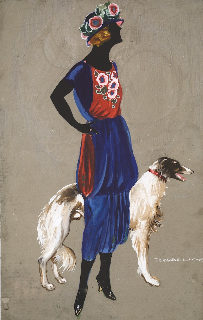 Tito Corbella | DONNA CON LEVRIERO (1920s) | MutualArt