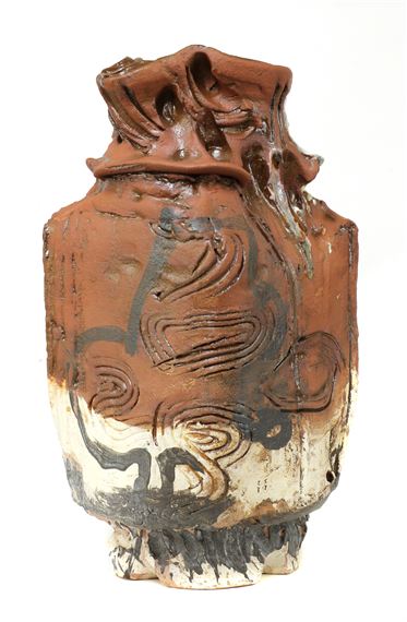 Simon Carroll | stoneware slab-built vase | MutualArt