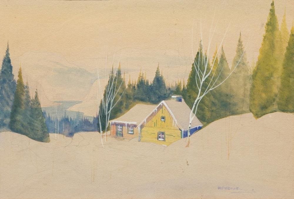 Graham Norwell | winter cottage | MutualArt