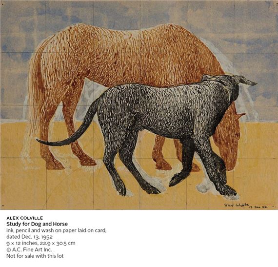 Alex Colville | Dog and Horse (1953) | MutualArt
