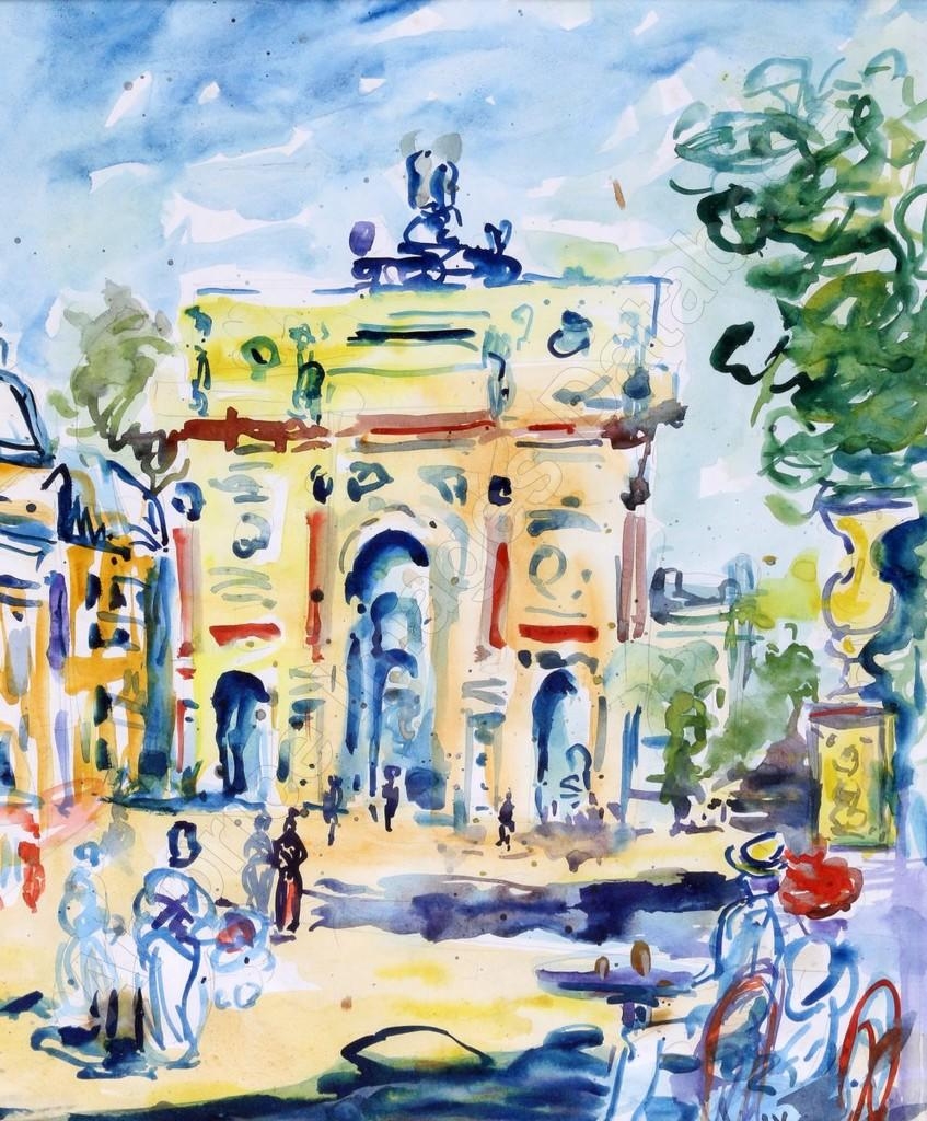 Mathieu Wiegman | Stadsgezicht van Parijs met de Arc de Triomph | MutualArt