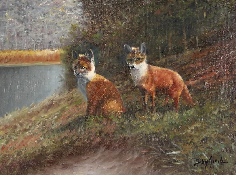 Arling Gade | Foxes by a lake | MutualArt