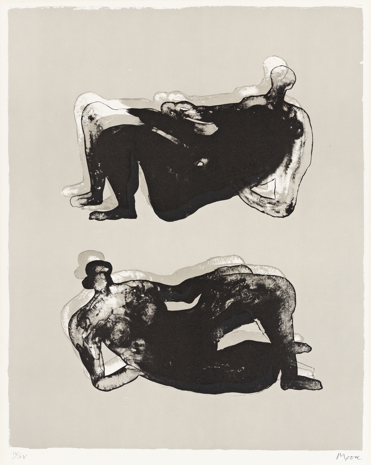 Henry Moore | Seventeen Reclining Figures with Architectural Background ...