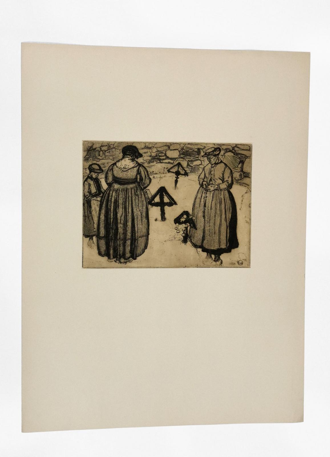 Edouard Vallet | Femmes au cimetière (1909) | MutualArt