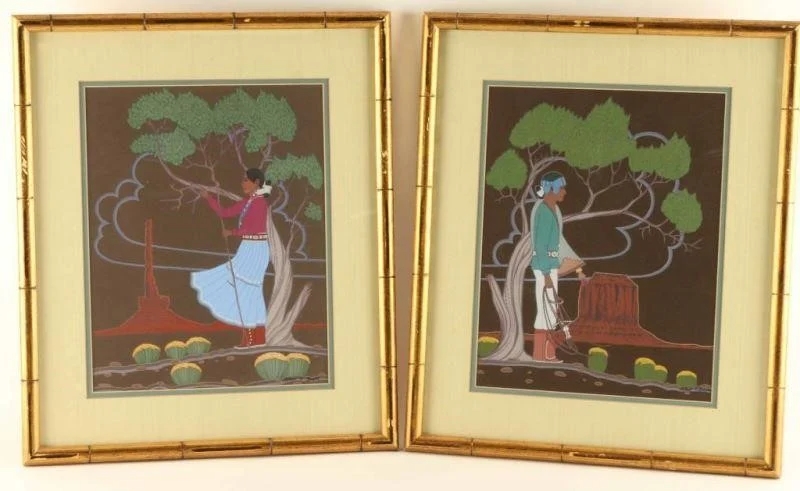 Arthur C. Begay | An indian woman and an indian man | MutualArt