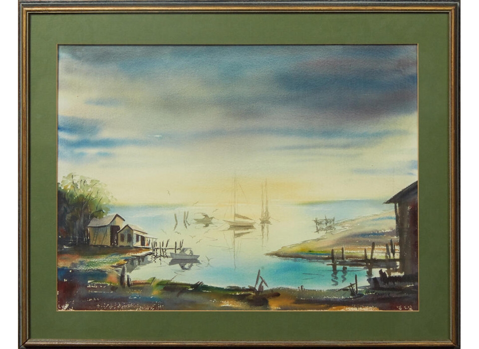 Riley F. Napier | Harbor Scene | MutualArt