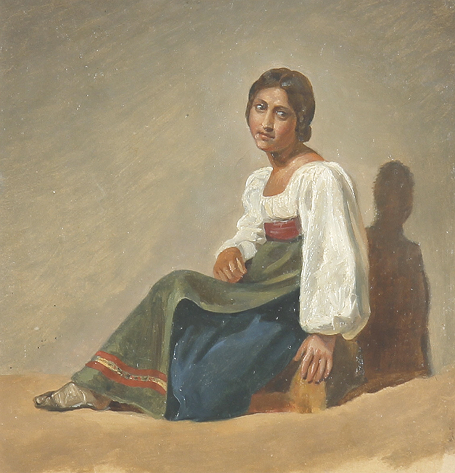 Ludwig Vogel | Sitzendes Mädchen aus der Campagna | MutualArt