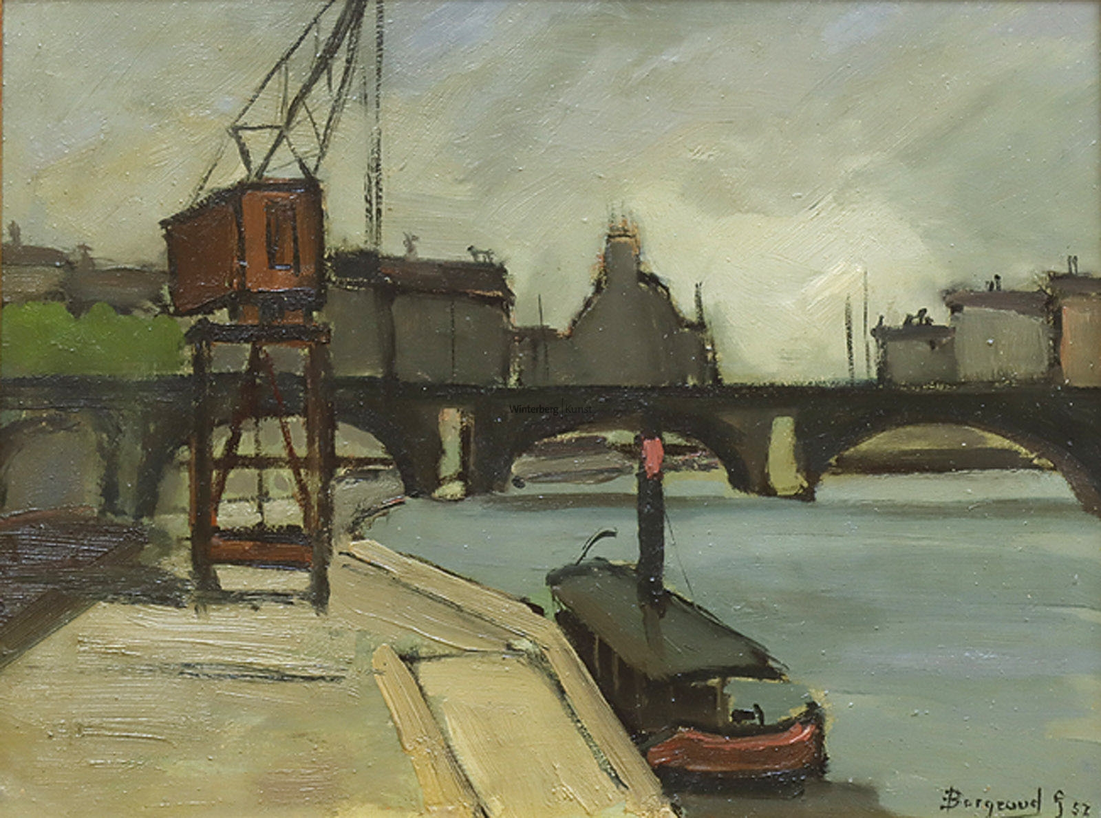 Georges Borgeaud | Le Pont Guillotière à Lyon (1952) | MutualArt
