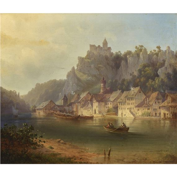 Karl Heilmayer | Landschaft an der Mosel(?) (1848) | MutualArt