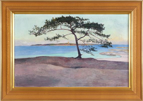 Arthur Bianchini | Kustparti med träd | MutualArt