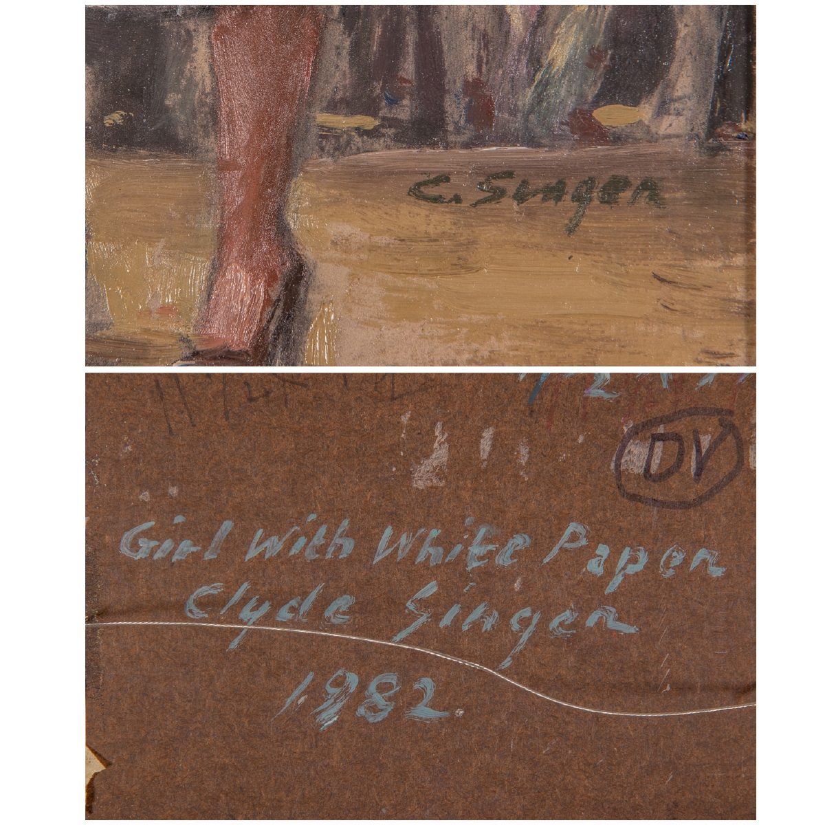 Clyde Singer | Girl with White Paper | MutualArt