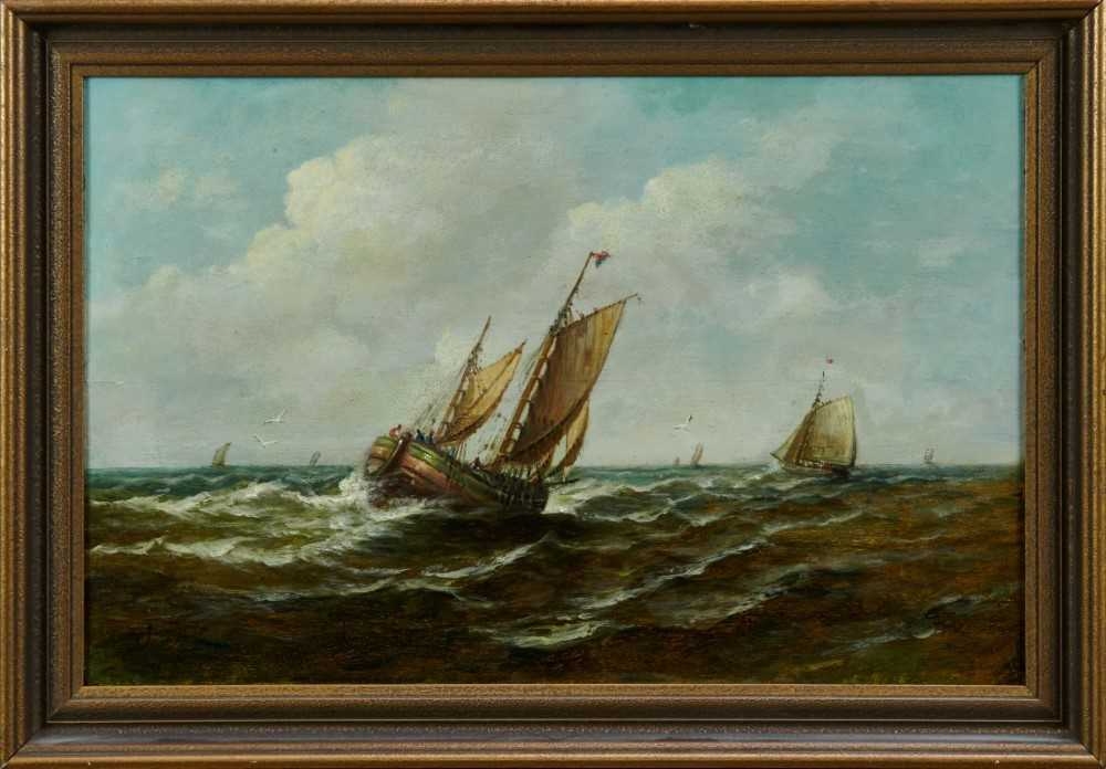 John Moore | Seascape with fishing boats | MutualArt