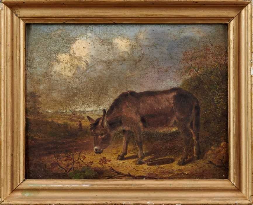 James Prentice | Donkey in landscape (1856) | MutualArt
