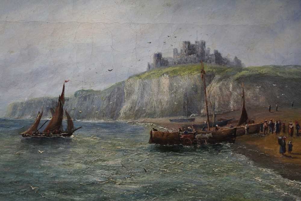 R. Douglas | Dover Castle with fisher-folk and vessels on the shore ...