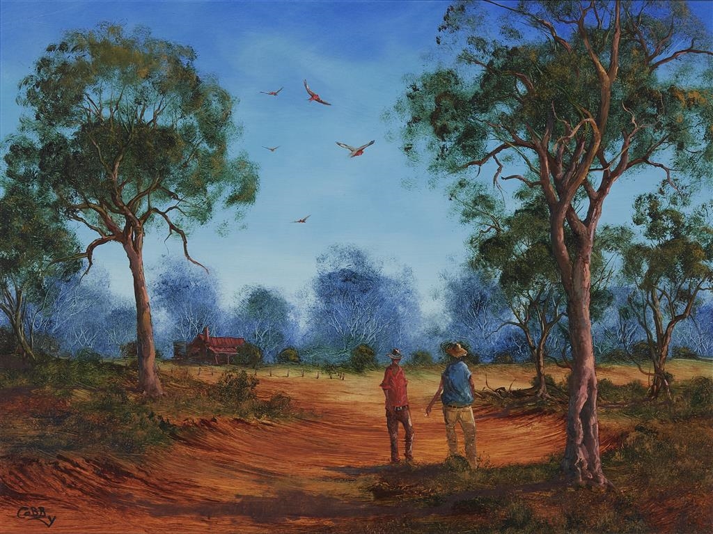 John Cobby | Two Battlers Yarning | MutualArt
