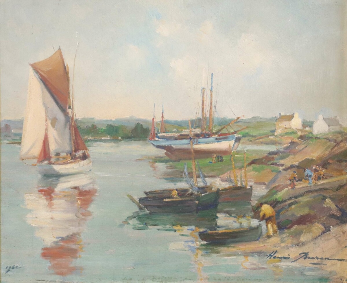 Henri Lucien-Joseph Buron | Petit port breton (1962) | MutualArt