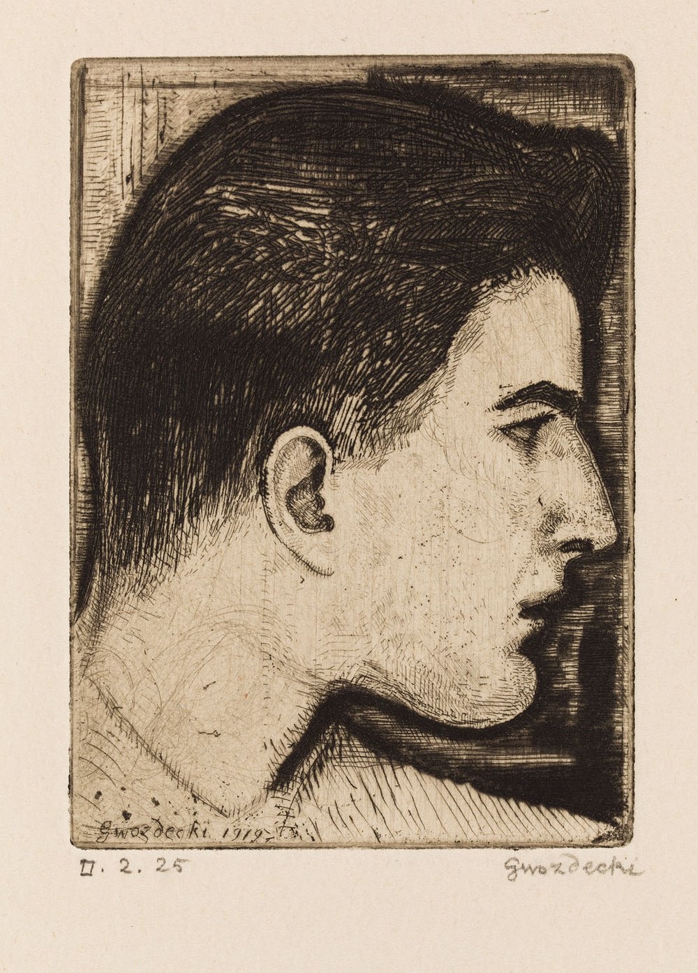 Gustaw Gwozdecki | Self-portrait (1919) | MutualArt