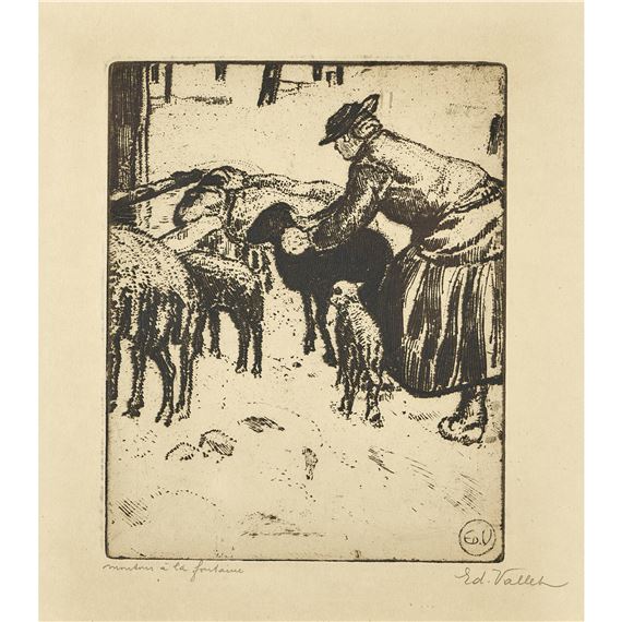 Edouard Vallet | Mouton à la fontaine (1913) | MutualArt