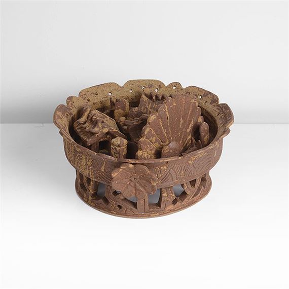 Ian Godfrey | Large Pedestal Bowl with Village | MutualArt