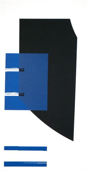 Sascha Lobe | Abstract Blue Composition; and an Abstract in red | MutualArt