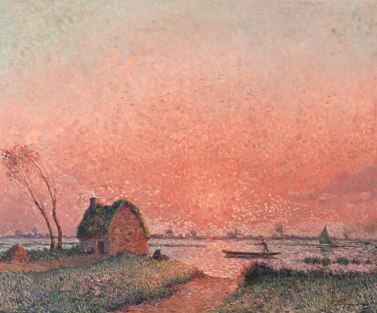Fernand Loyen de Puigaudeau | Paysage de Brière à la chaumière | MutualArt