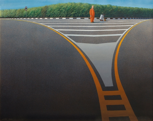 Jeffrey Smart | SELF PORTRAIT AT PAPINI'S (1984 - 1985) | MutualArt