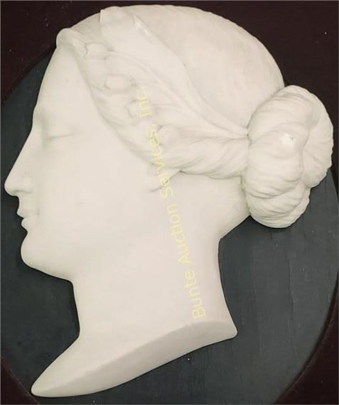 Charles Niles Pike | Profile of woman with flowers and leaf in hair ...