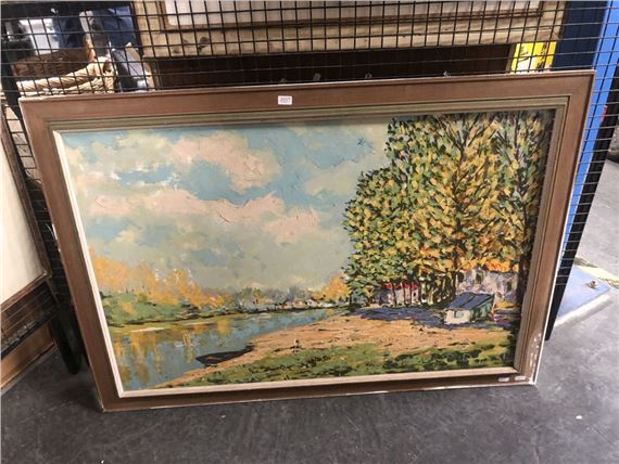 P. Dupont | Country Scene with Cottage and River | MutualArt