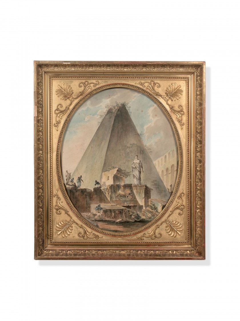Jean Henry Alexandre Pernet | Caprice architectural avec la pyramide de ...
