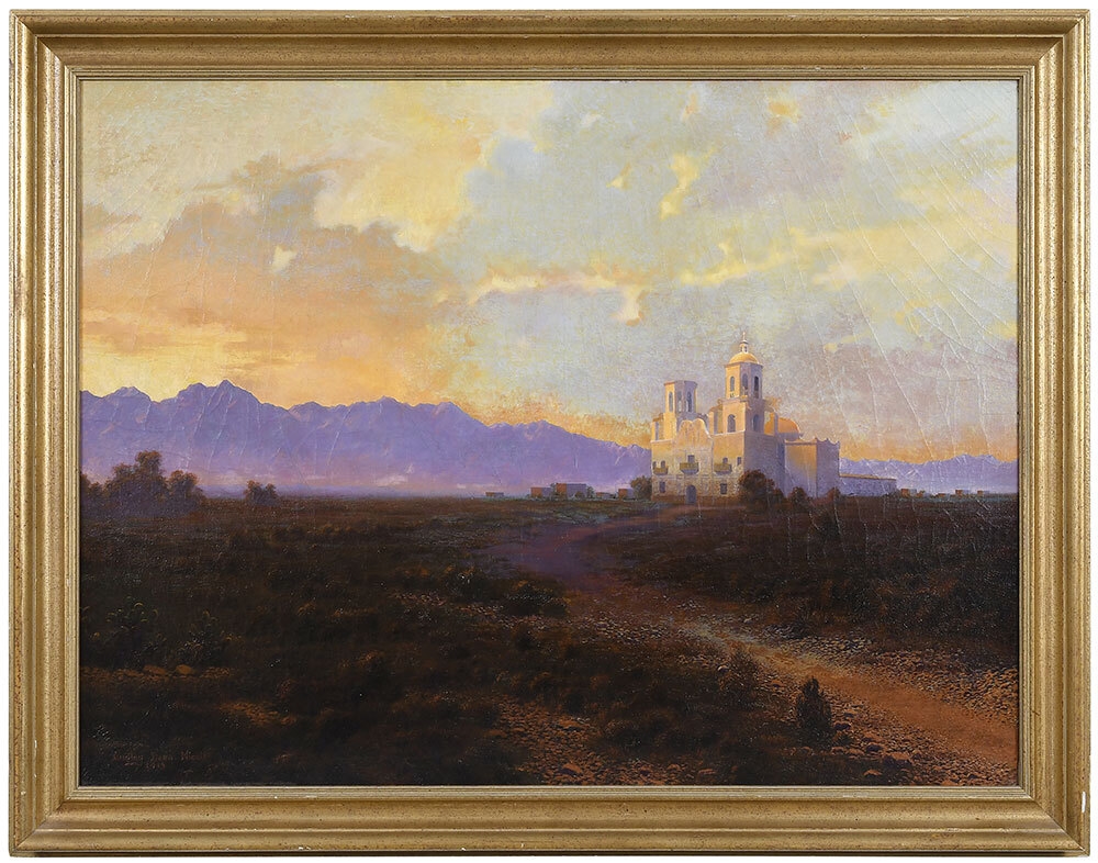 Audley Dean Nichols | Sunset at The Mission at San Xavier Del Bac (1919 ...