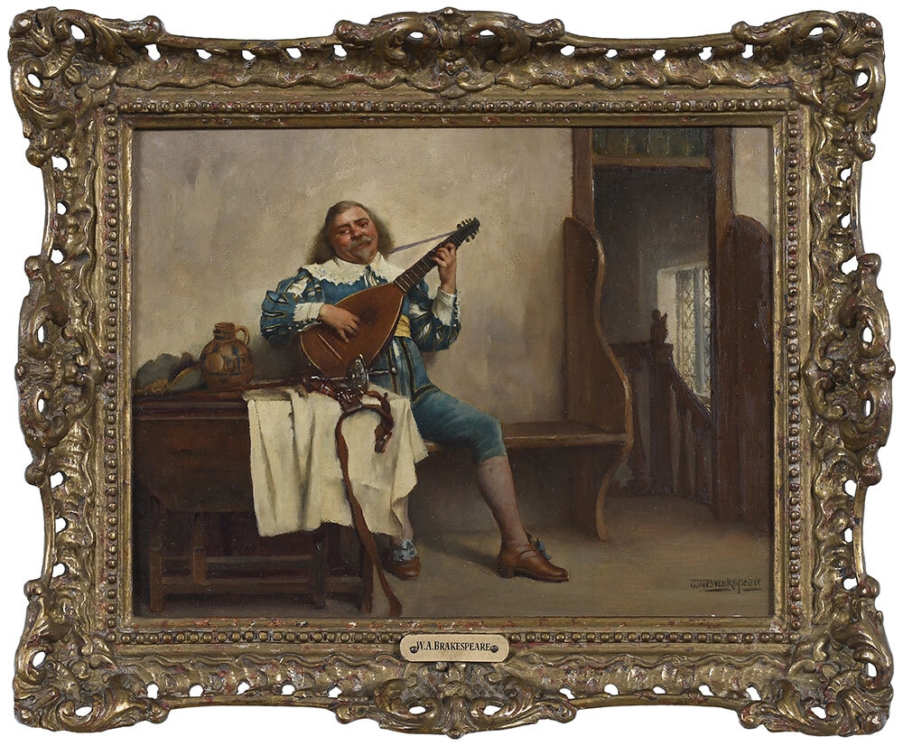 William Hayward Breakspeare | Cavalier Playing a Lute | MutualArt