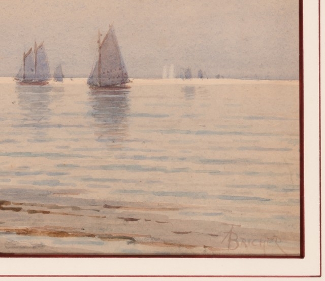 Alfred Thompson Bricher | Sailboats in a Calm Cove | MutualArt