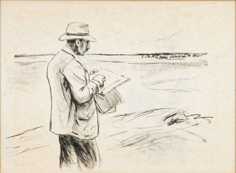 Max Liebermann | Self portrait, drawing (1910) | MutualArt